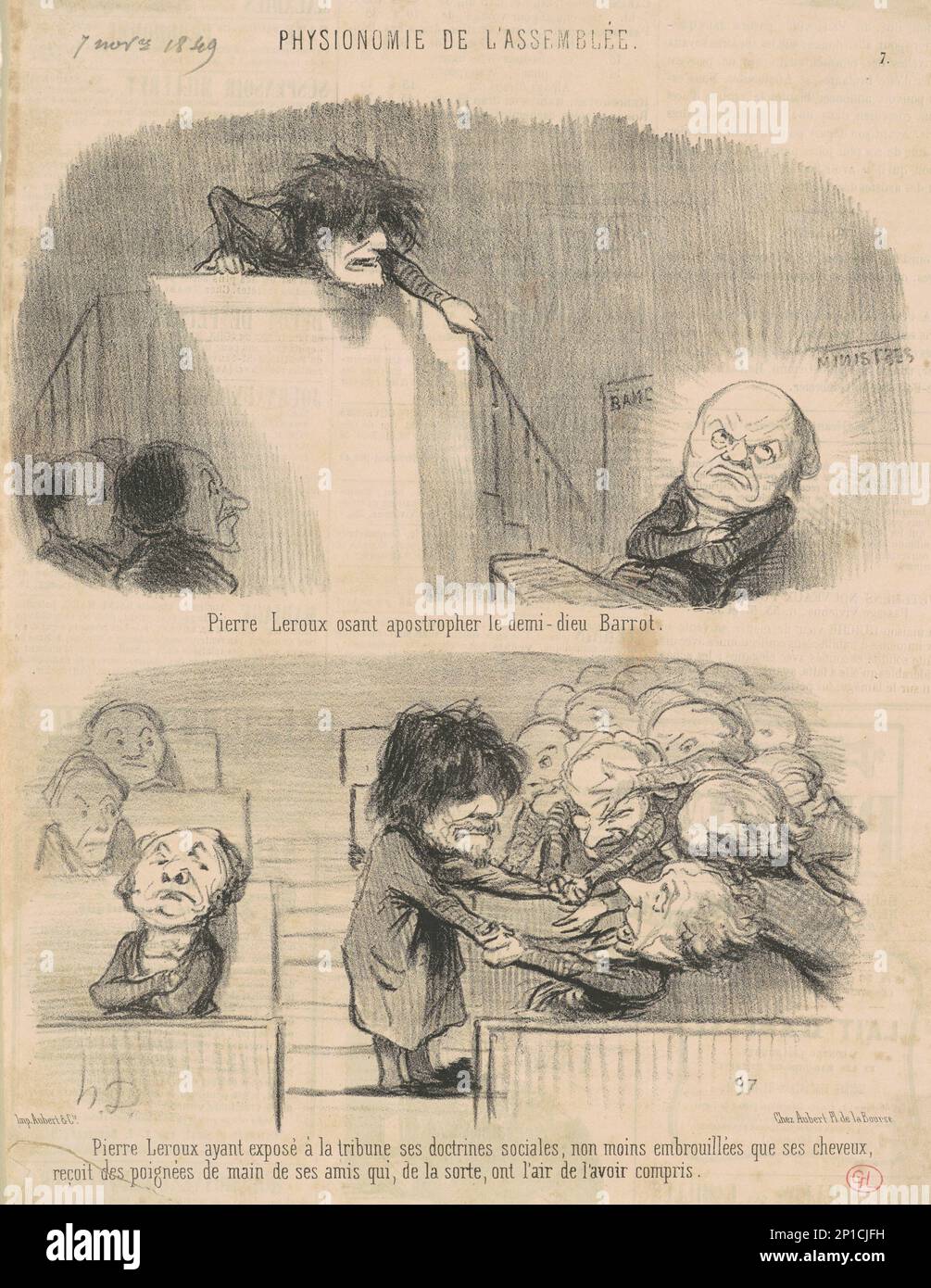 Pierre Leroux Osant apostrophe ..., 19th century.Phisiogomy of the ...