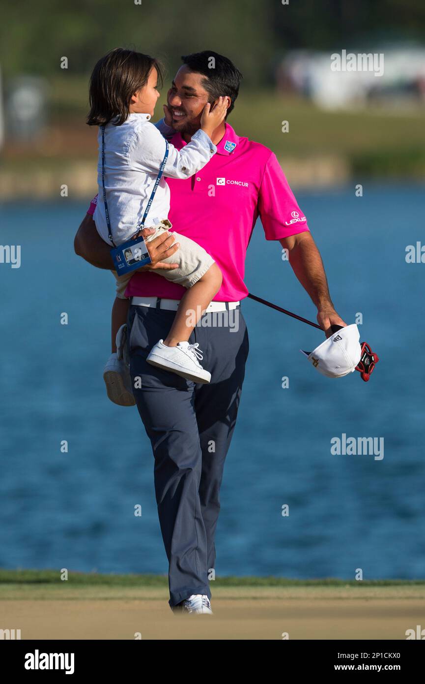May 15, 2016: Jason Day celebrates his victory with his son, Dash Day ...