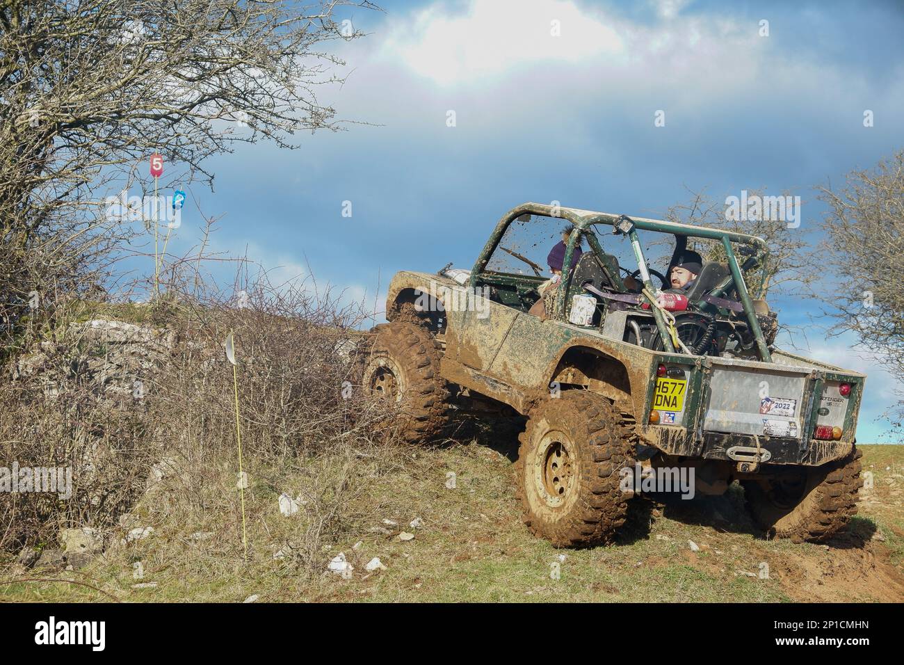 February 2023 - Land Rover Defender 90 taking part in an ADWC off road ...