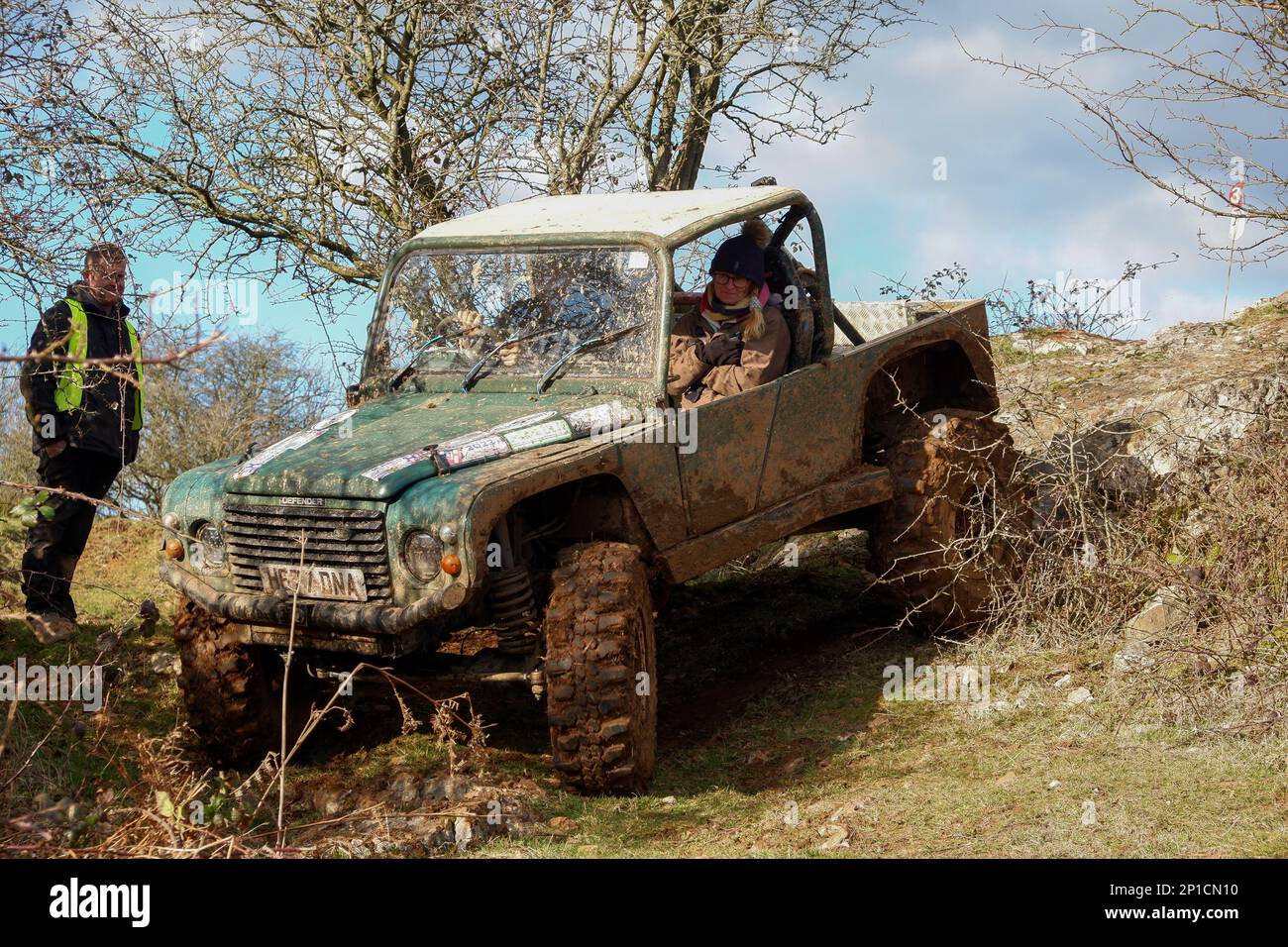 February 2023 - Land Rover Defender 90 taking part in an ADWC off road ...