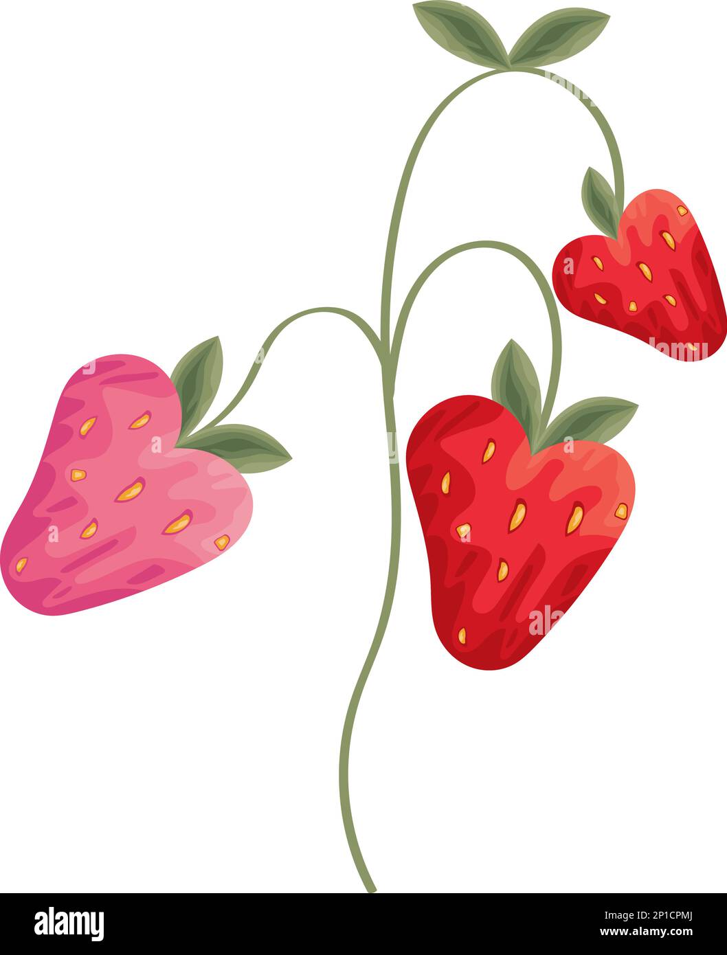 Strawberries growing garden Cut Out Stock Images & Pictures - Alamy