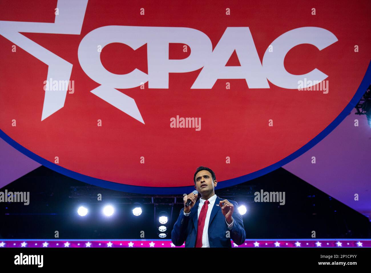 Vivek Ramaswamy speaks at the Conservative Political Action Conference ...