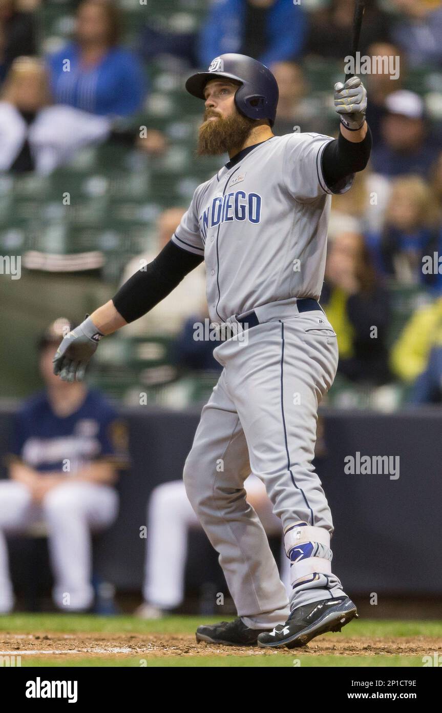 May 14, 2016: San Diego Padres catcher Derek Norris #3 hits a home run ...