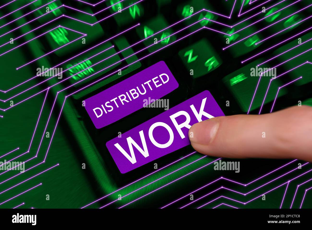 Inspiration showing sign Distributed Work. Business idea practiced by enterprises using network ...