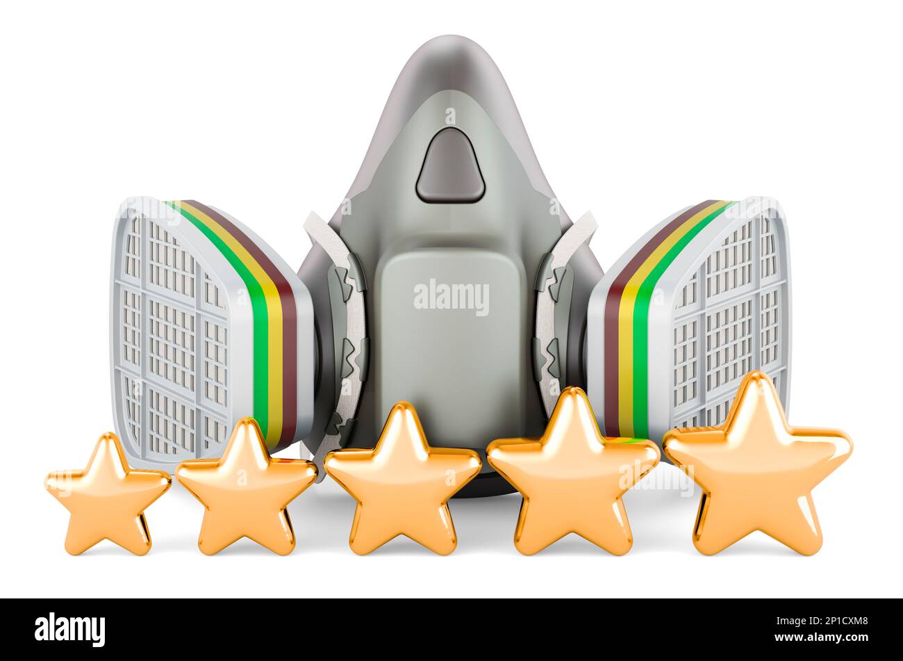 Reusable Half Face Cover with five golden stars, 3D rendering isolated ...