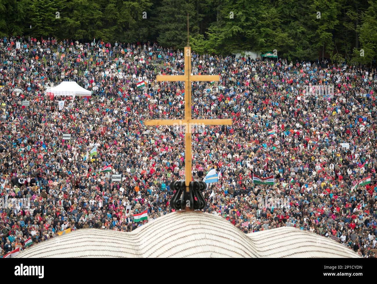 Hungarian pilgrims from Hungary and the neighbouring countries attend a ...