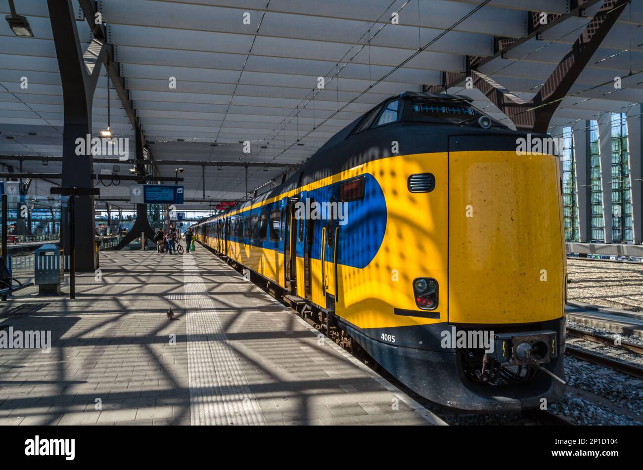 ROTTERDAM, THE NETHERLANDS - AUGUST 23, 2013: Dutch train seen from a ...