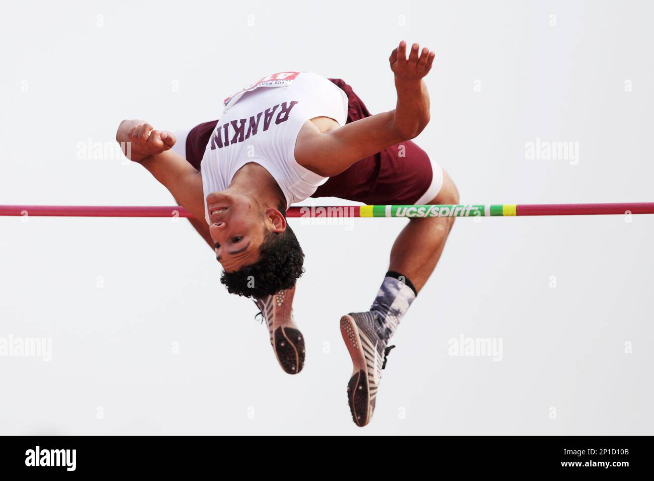 Rankin's Michael Rodriguez competes in Class 1A high jump at the UIL ...