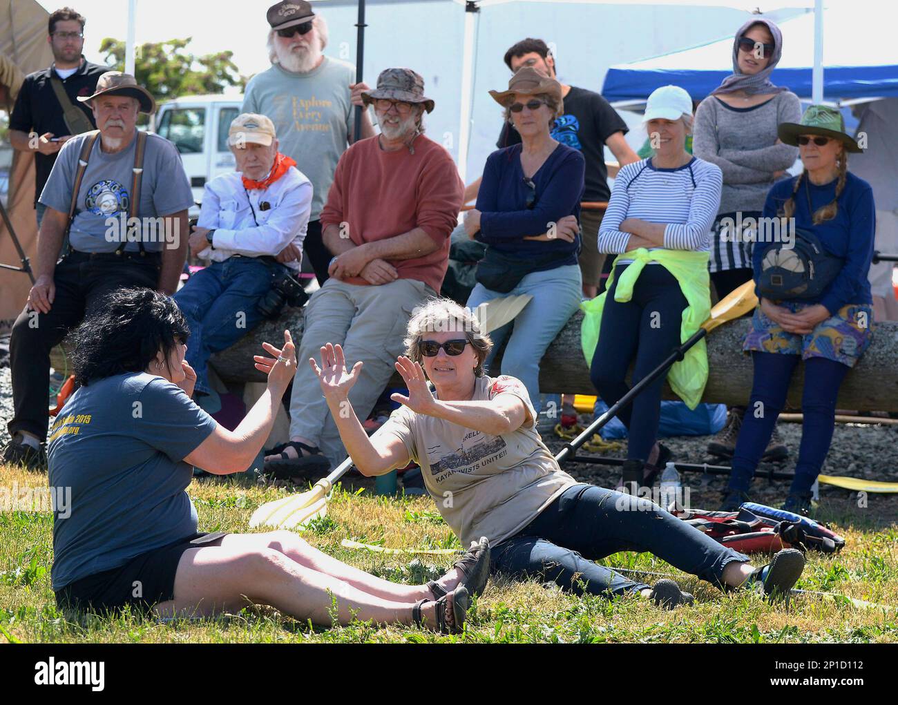 Break Free PNW kayaktivist leaders Margo Polley, left, and Kanit ...