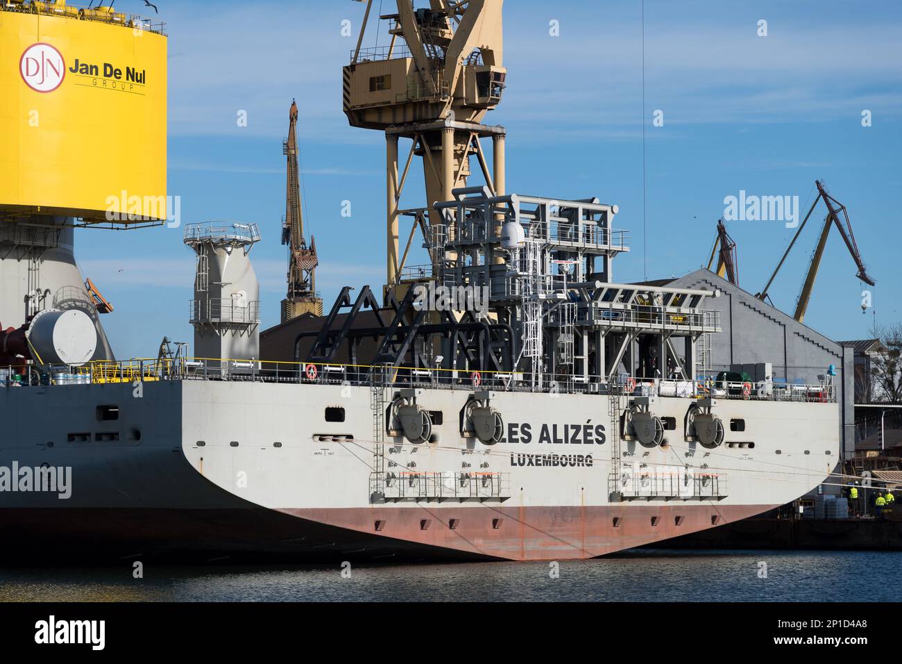 Gdansk, Poland. 3 March 2023. Remontowa Shipyard in Gdansk. Offshore ...