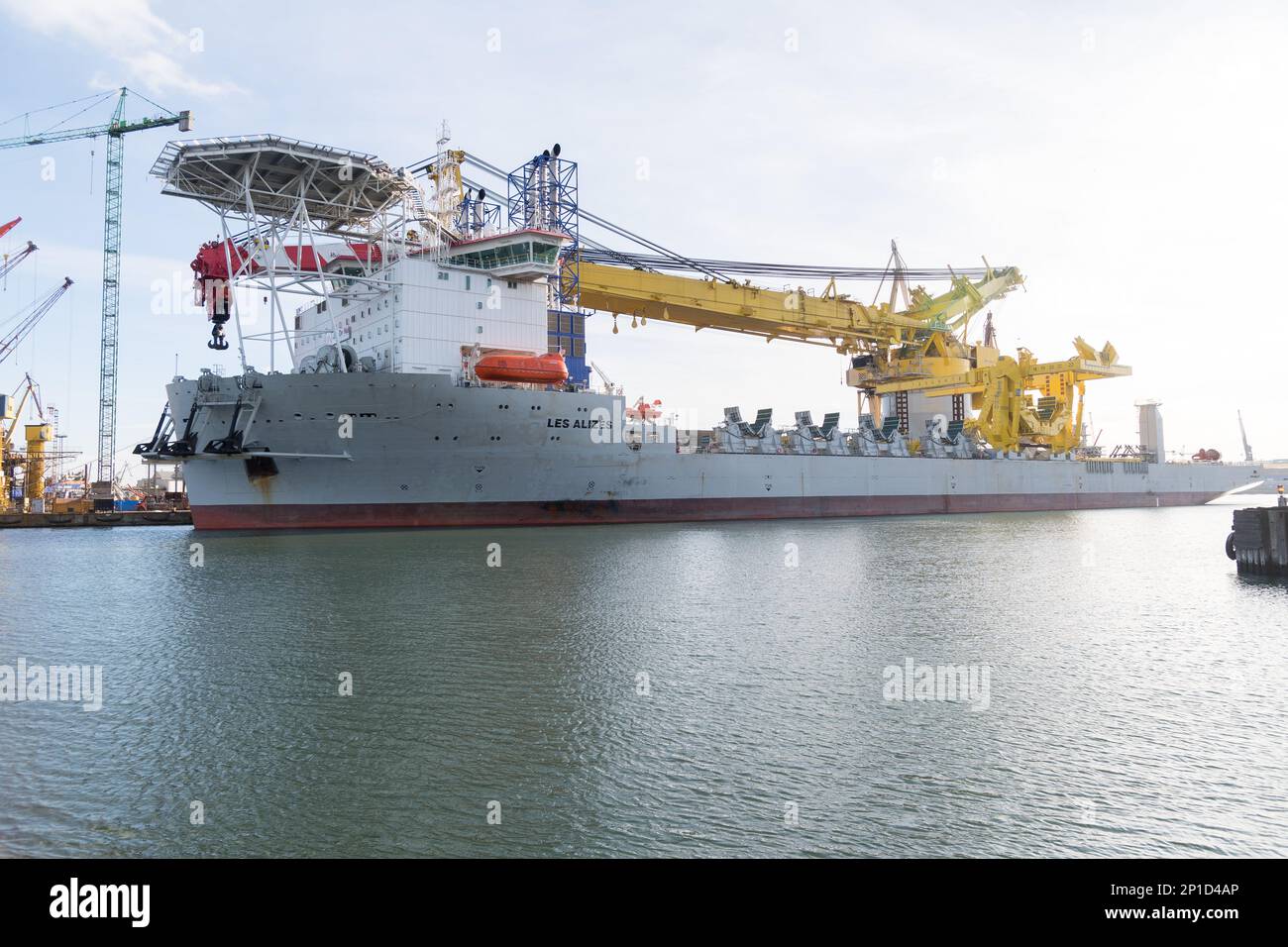 Gdansk, Poland. 3 March 2023. Remontowa Shipyard in Gdansk. Offshore ...