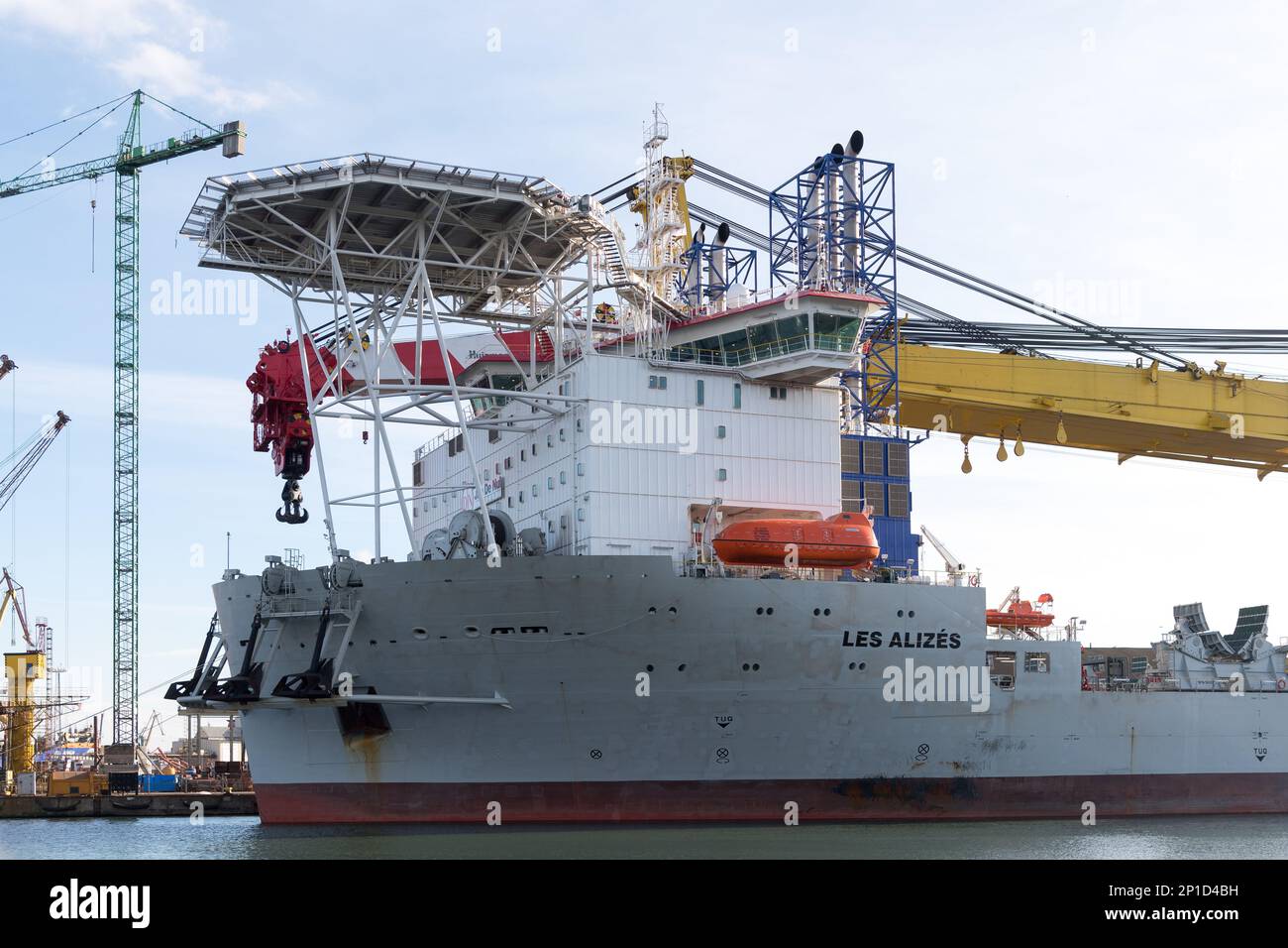 Gdansk, Poland. 3 March 2023. Remontowa Shipyard in Gdansk. Offshore ...