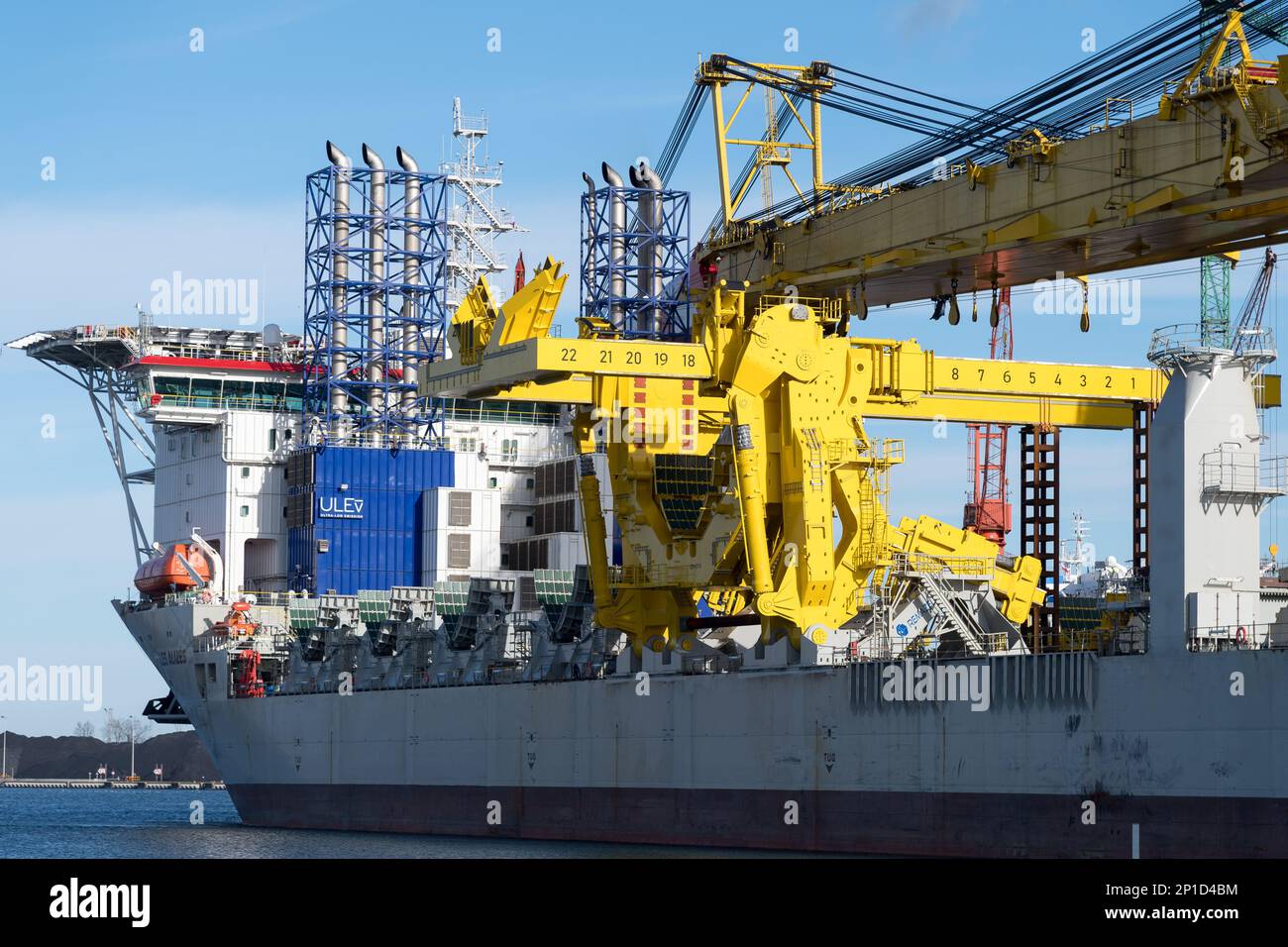 Gdansk, Poland. 3 March 2023. Remontowa Shipyard in Gdansk. Offshore ...