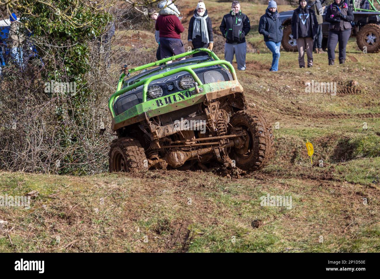 February 2023 - Suzuki 4x4 with an external cage taking part in an ADWC ...
