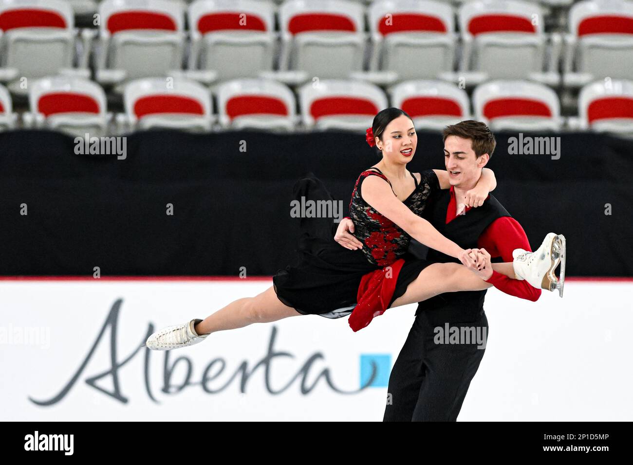 Athena Faith ROBERTS & Eric ALIS (ESP), during Junior Ice Dance Rhythm ...