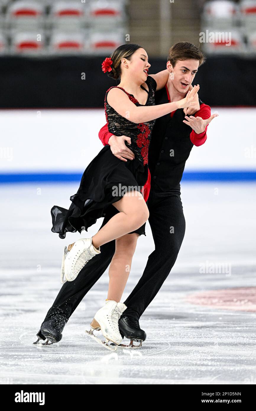 Athena Faith ROBERTS & Eric ALIS (ESP), during Junior Ice Dance Rhythm ...
