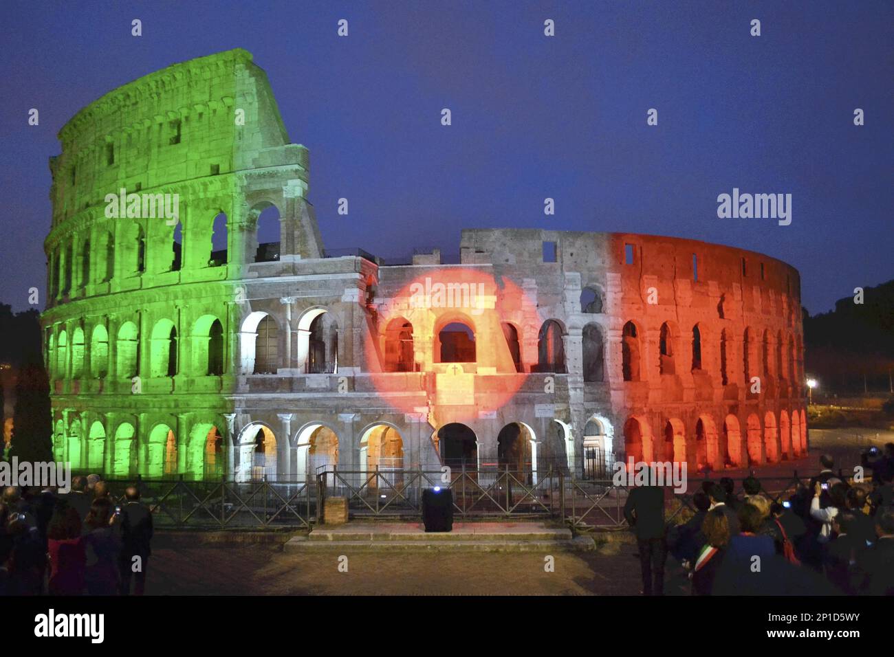 A photo shows Colosseum, known as the Flavian Amphitheatre, an oval ...