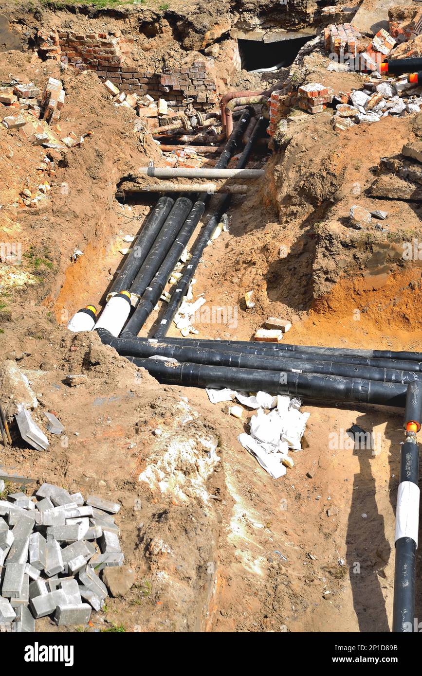 replacement of old emergency pipes of the water supply and heating ...