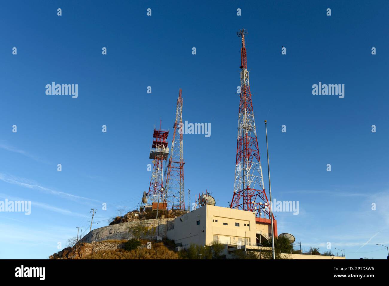 TV towers atop Cerro de la CampanaHill - Hill of the Bell in Hermosillo ...