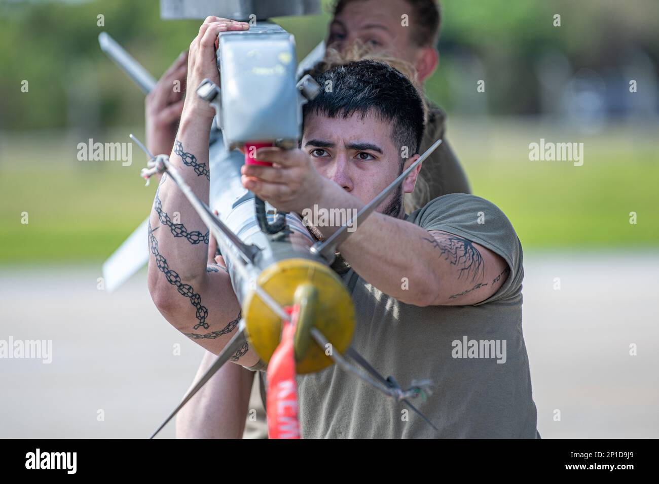 Airman 1st Class Joey Bahena, 480th Fighter Generation Squadron weapons ...