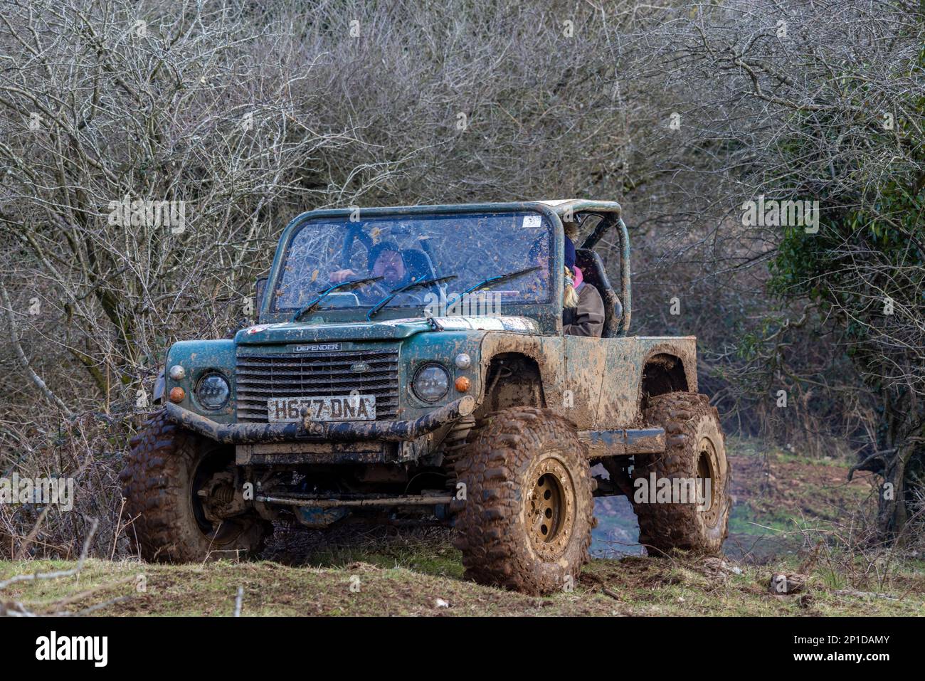 February 2023 - Land Rover Defender 90 taking part in an ADWC off road ...