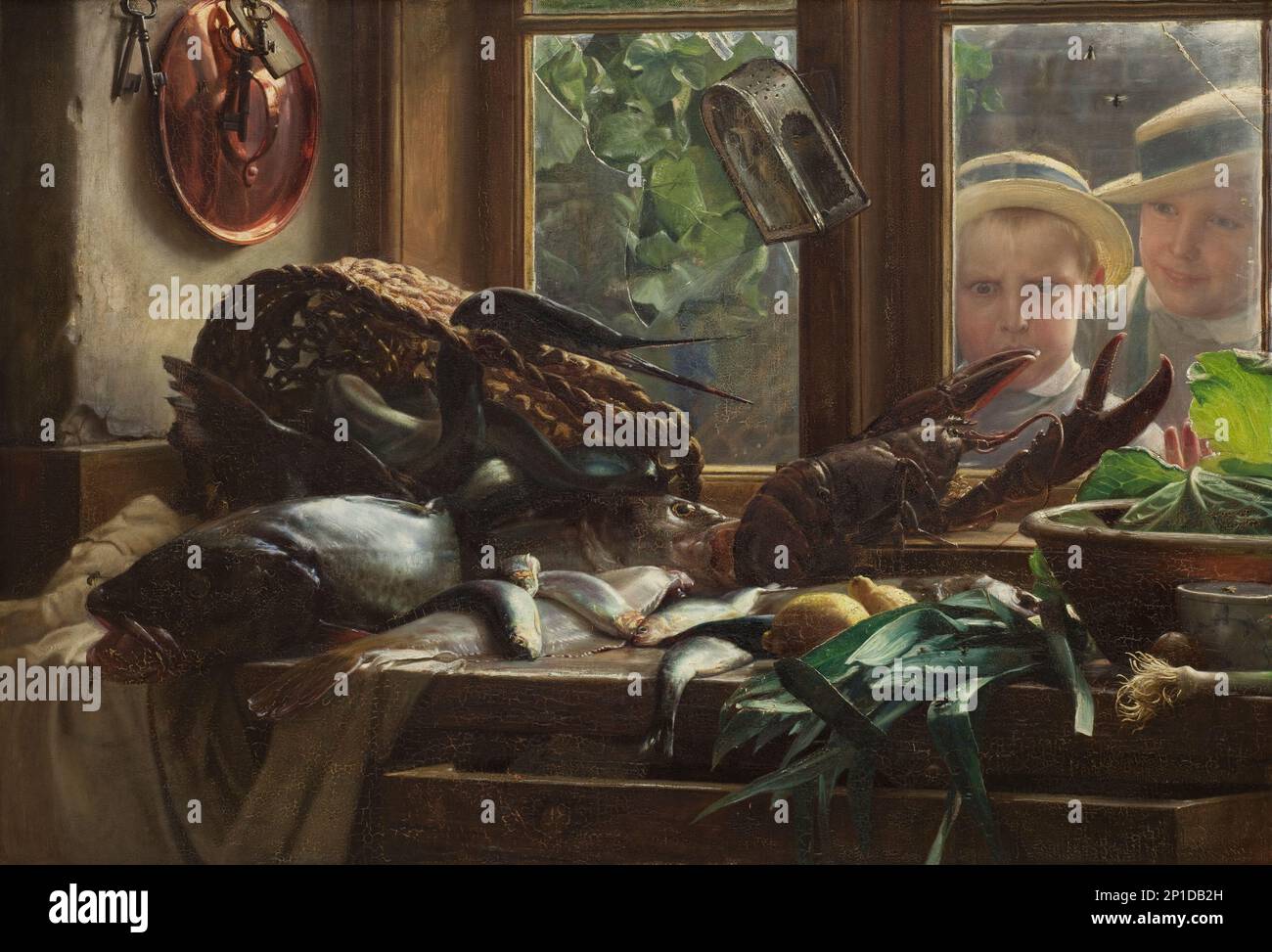 Still Life with Fish, 1878 Stock Photo - Alamy