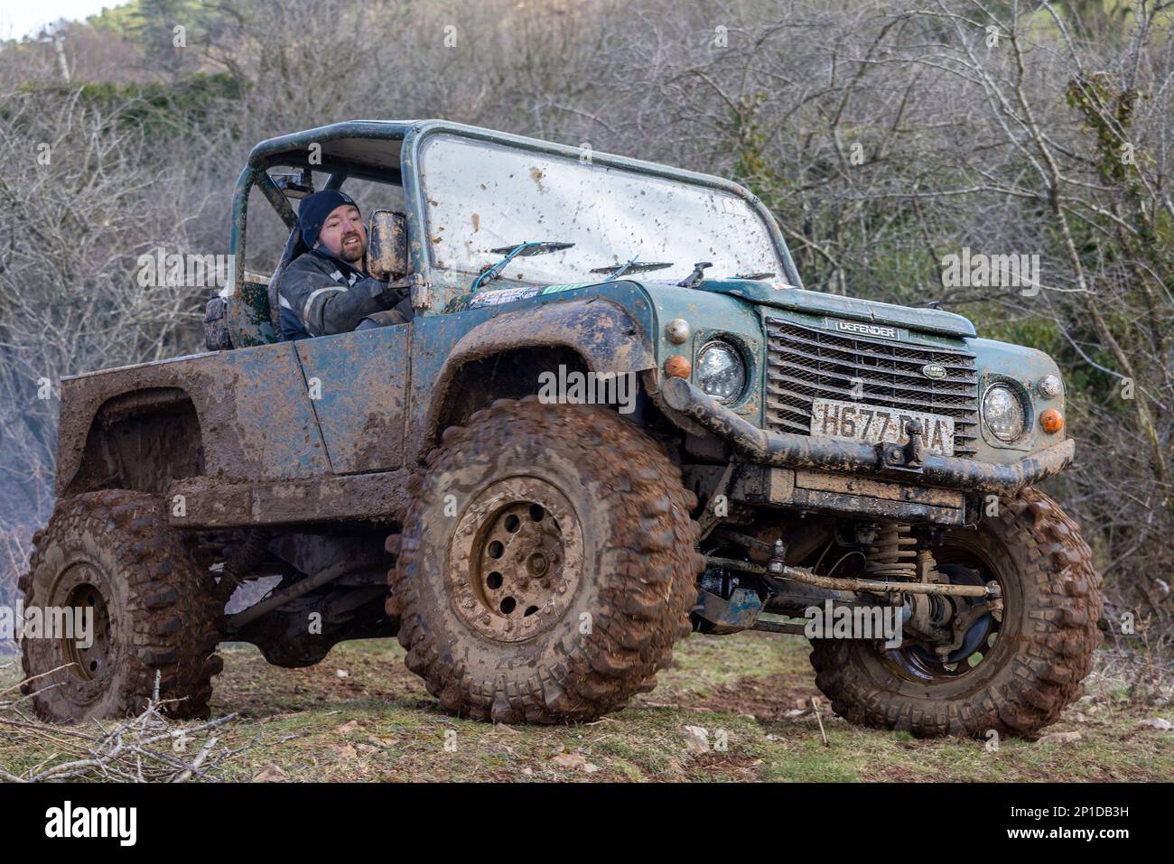 February 2023 - Land Rover Defender 90 taking part in an ADWC off road ...
