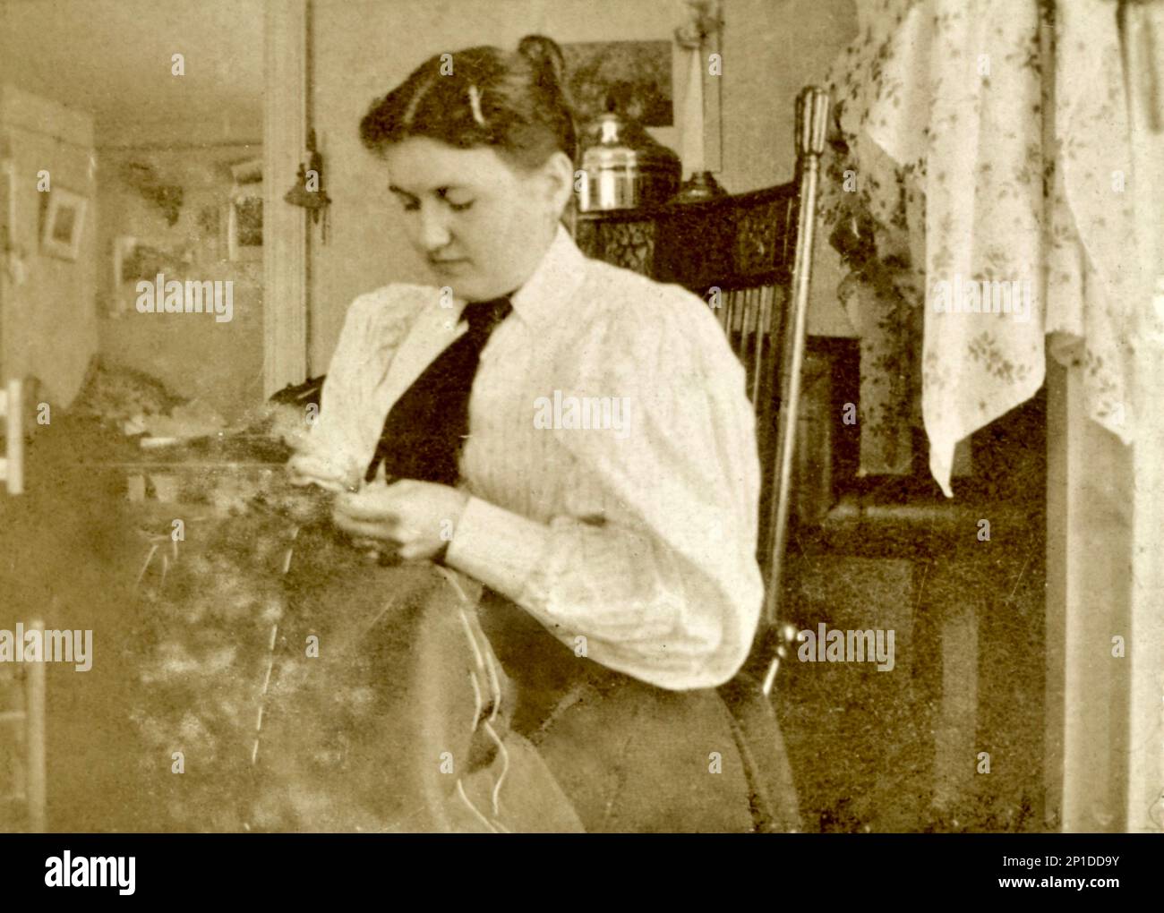 Woman Sewing early 1900s, Homemaker, American Fashion History, Family ...