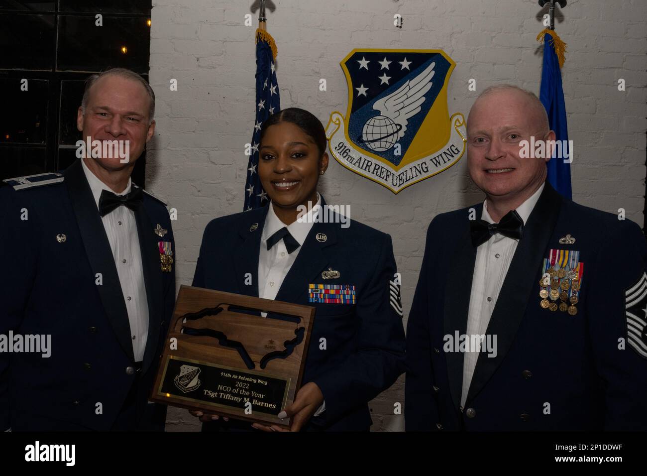 Col. Stephen Lanier, 916th Air Refueling Wing commander, and Chief ...
