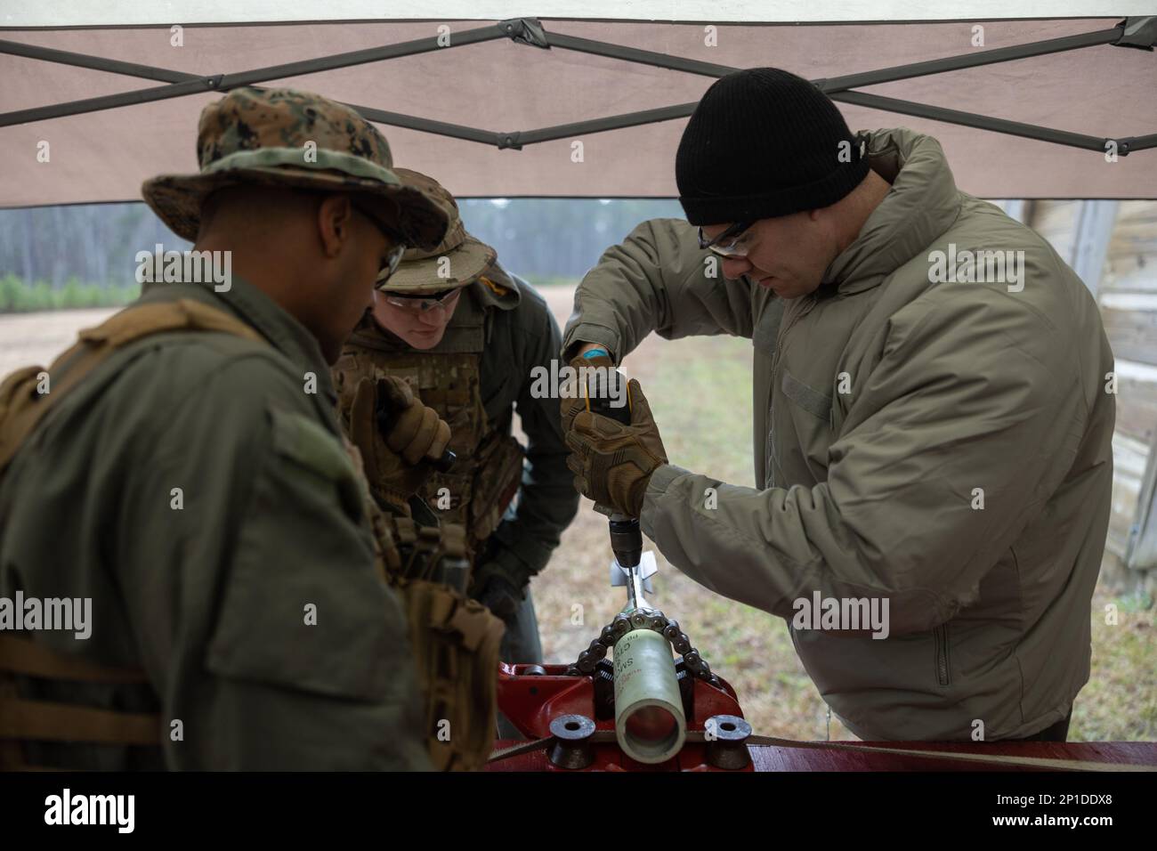 U.S. Marine Corps Sgt. Trevor Evan, an explosive ordnance disposal (EOD ...