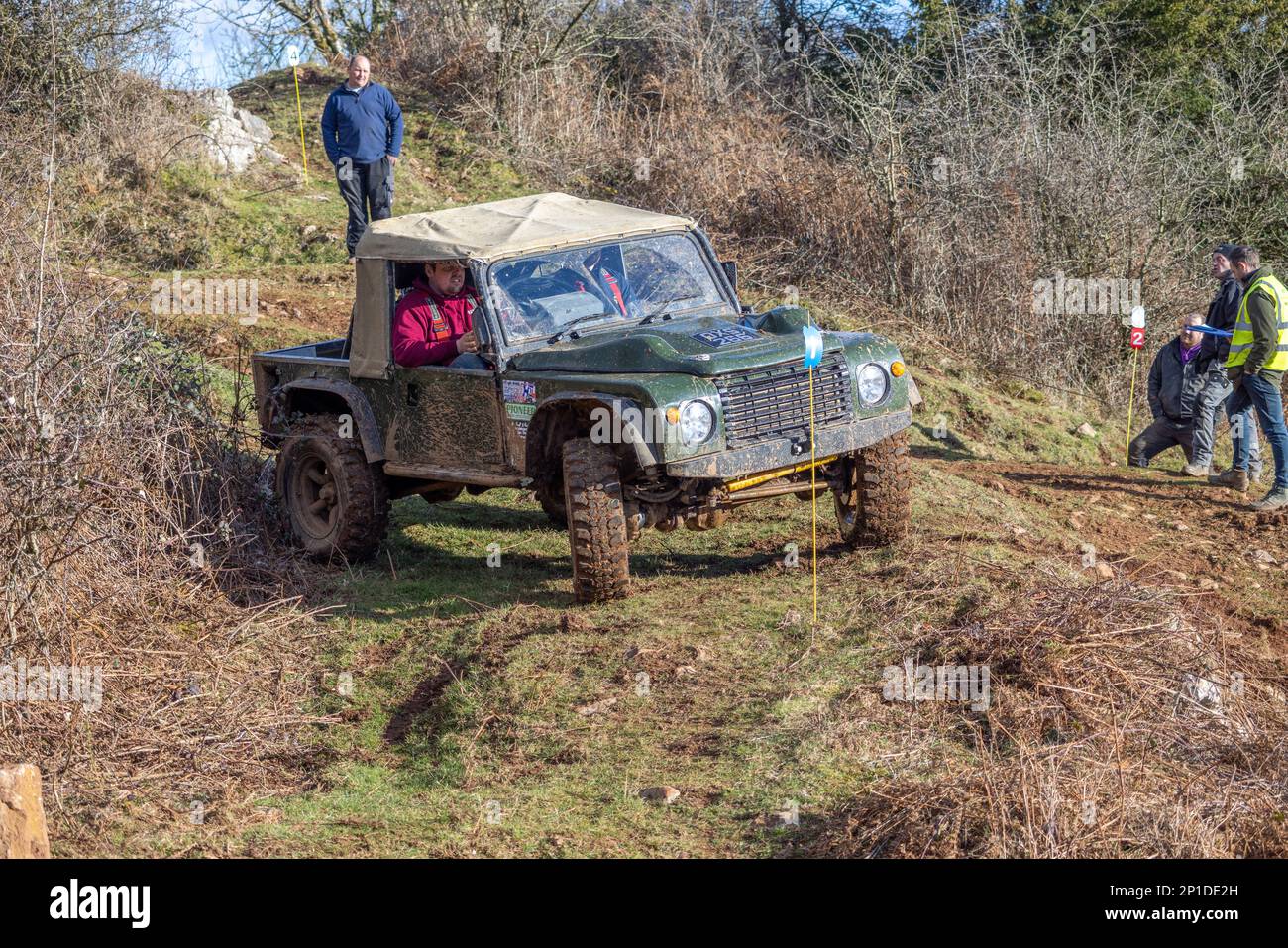 February 2023 - Land Rover Defender 90 taking part in an ADWC off road ...