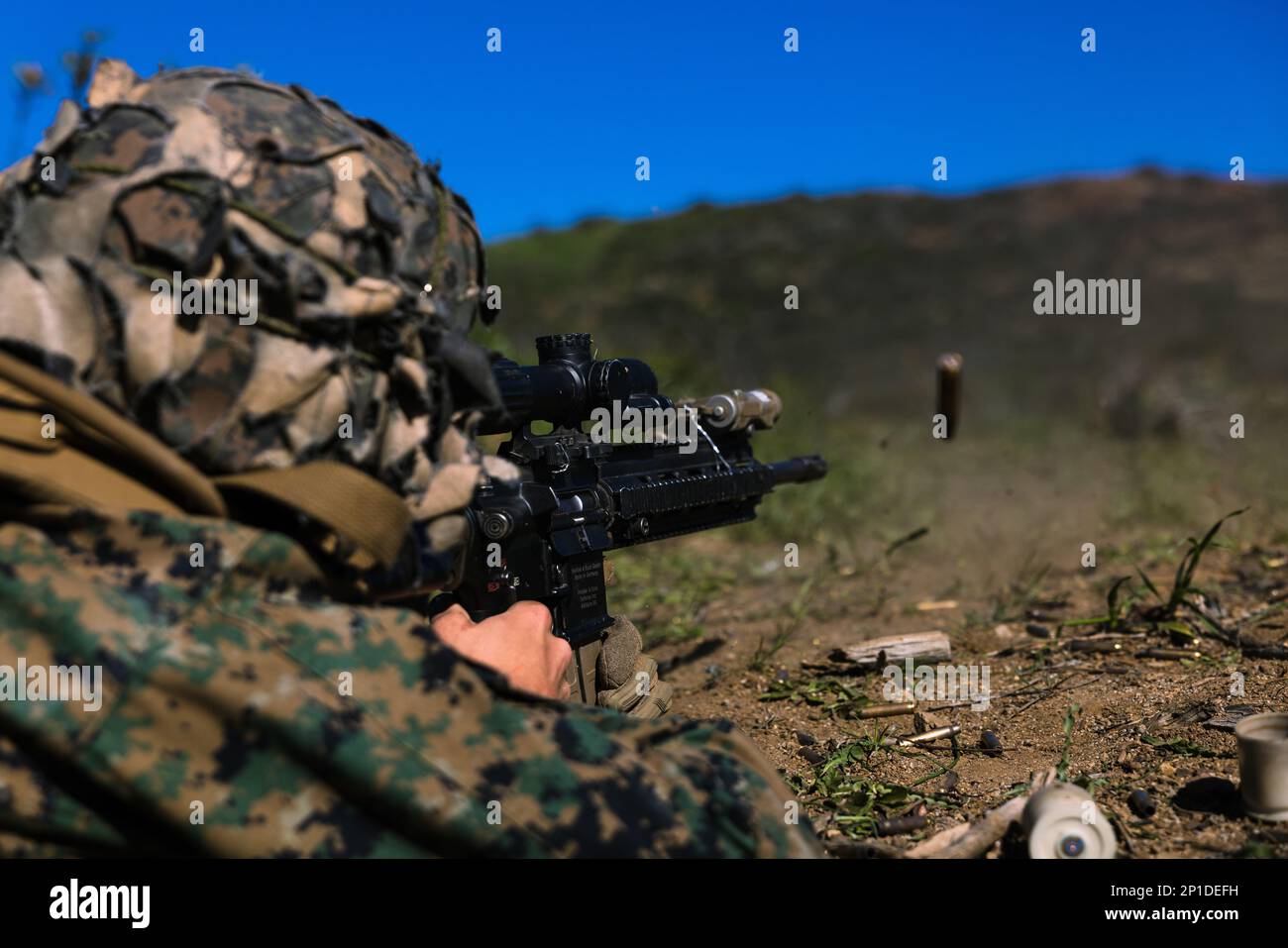 A U.S. Marine with Infantry Marine Course 1-23, Infantry Training ...