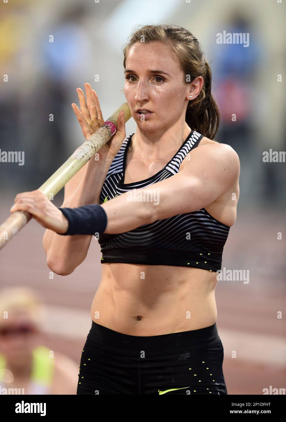 Nicole Buchler (SWE) places second in the women's pole vault at 15-8¼ ...