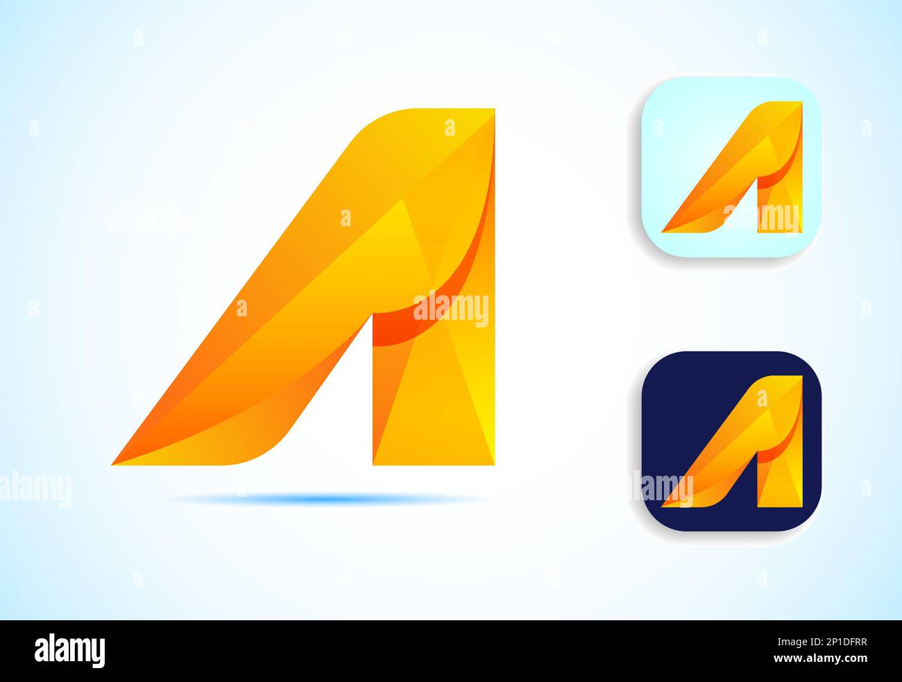 Abstract origami initial alphabet A logo design. Multi-color gradient ...