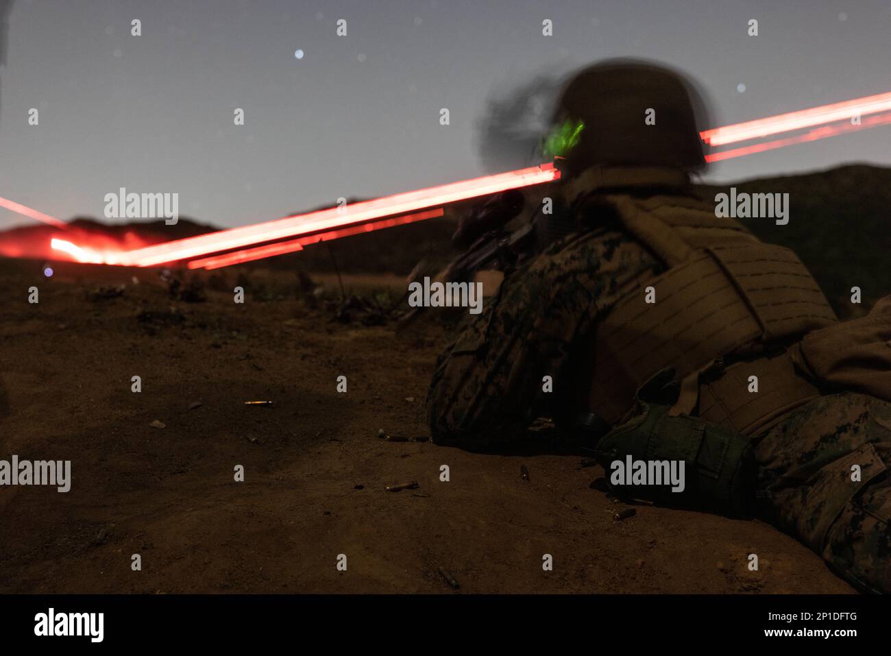 A U.S. Marine with Infantry Marine Course 2-23, Infantry Training ...