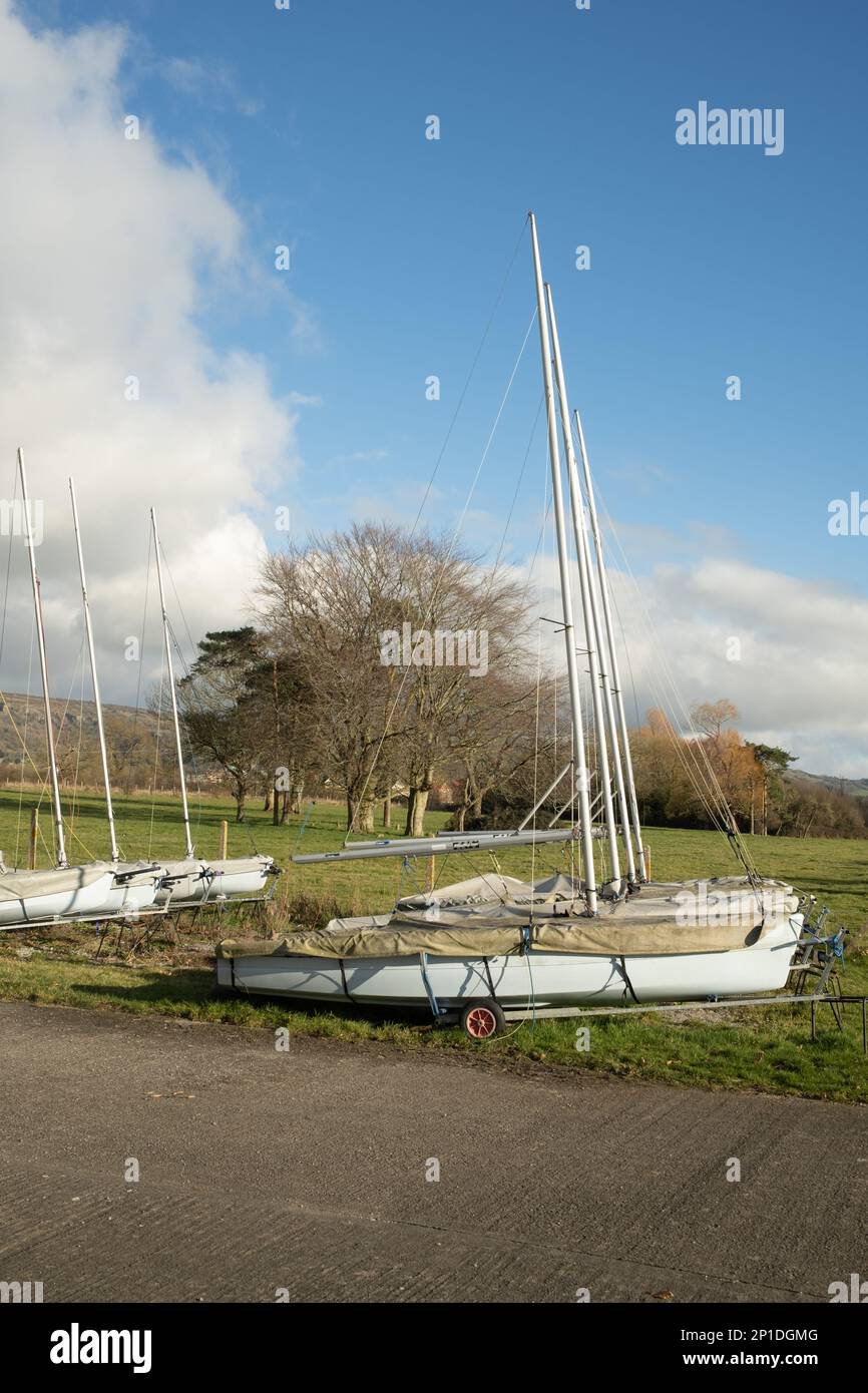February 2023 - Collection of small dingies in outside storage at the ...