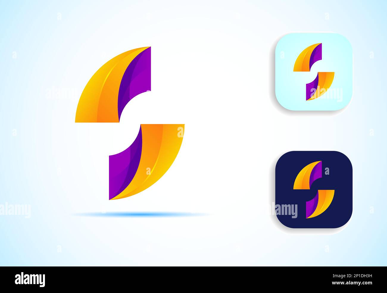 Abstract origami initial alphabet S logo design. Multi-color gradient ...