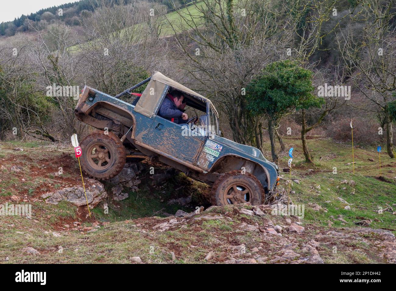February 2023 - Land Rover Defender 90 taking part in an ADWC off road ...