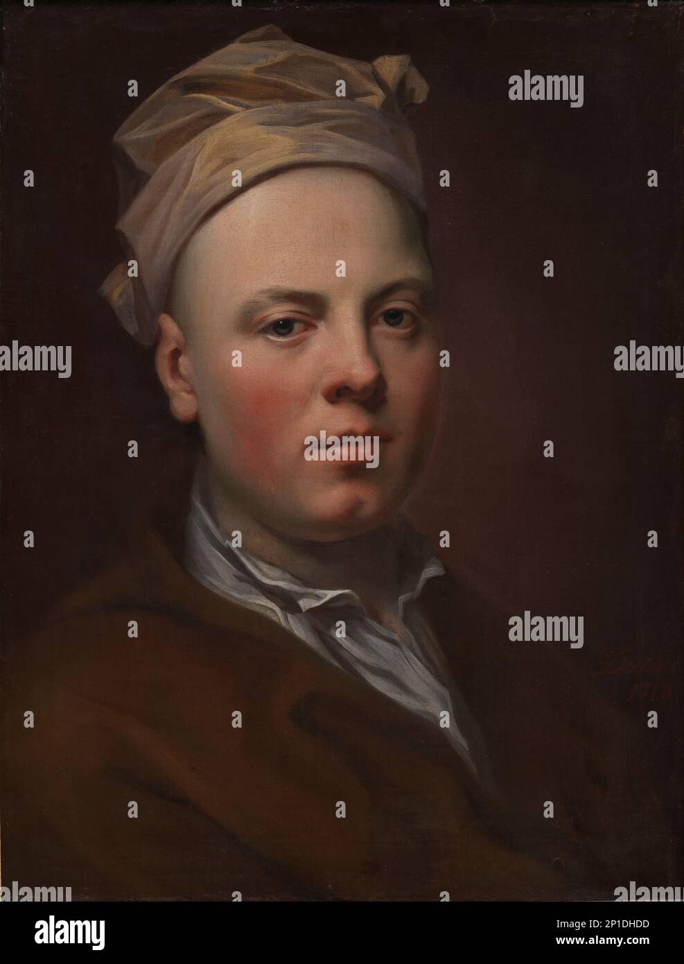 Portrait of a Young Man Wearing a White Cap, 1718 Stock Photo - Alamy