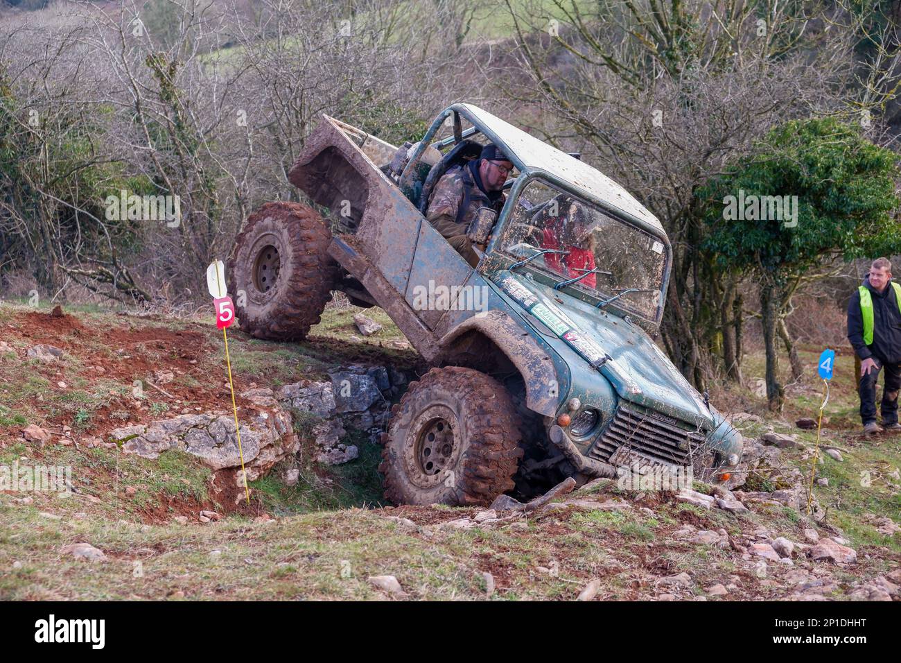 February 2023 - Land Rover Defender 90 taking part in an ADWC off road ...