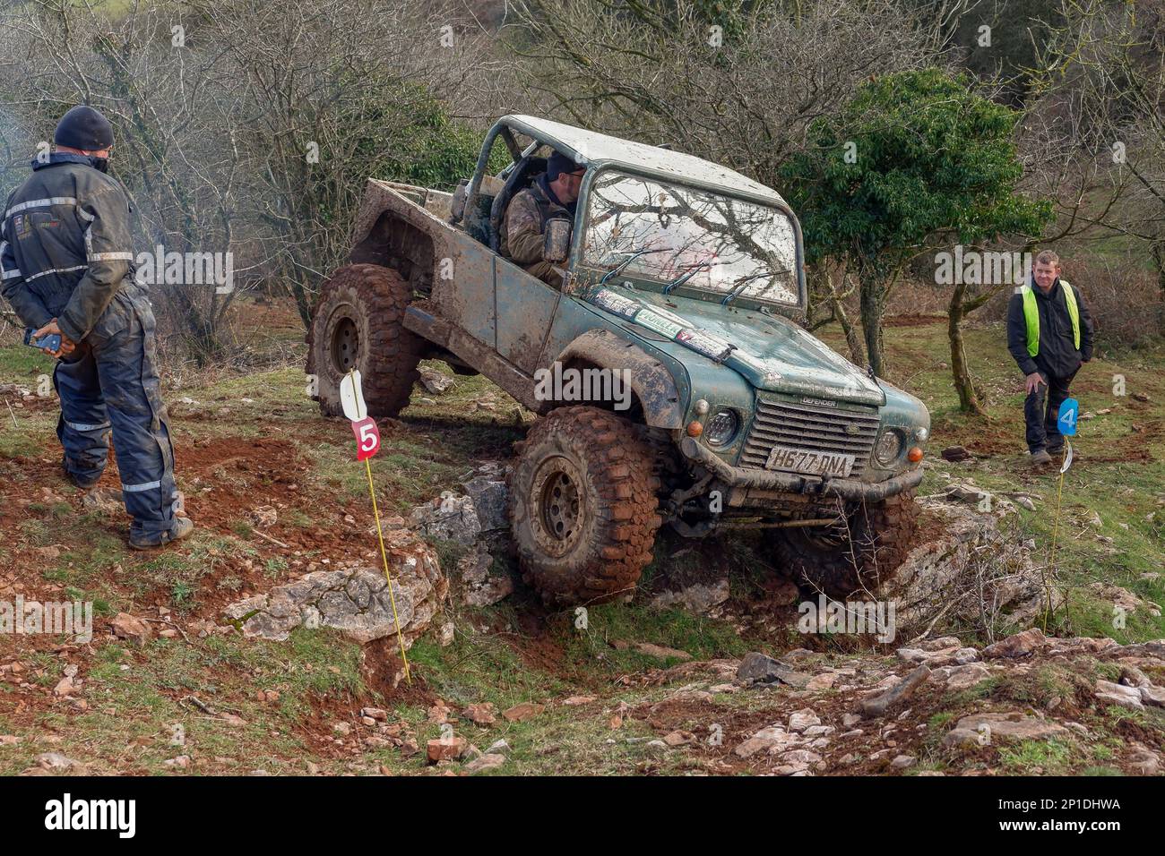 February 2023 - Land Rover Defender 90 taking part in an ADWC off road ...