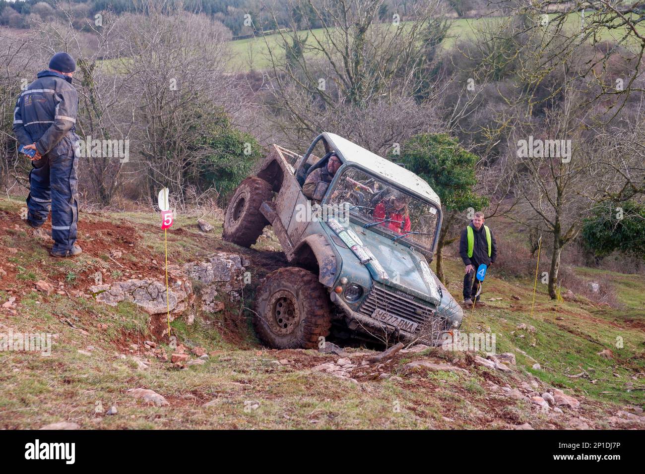 February 2023 - Land Rover Defender 90 taking part in an ADWC off road ...
