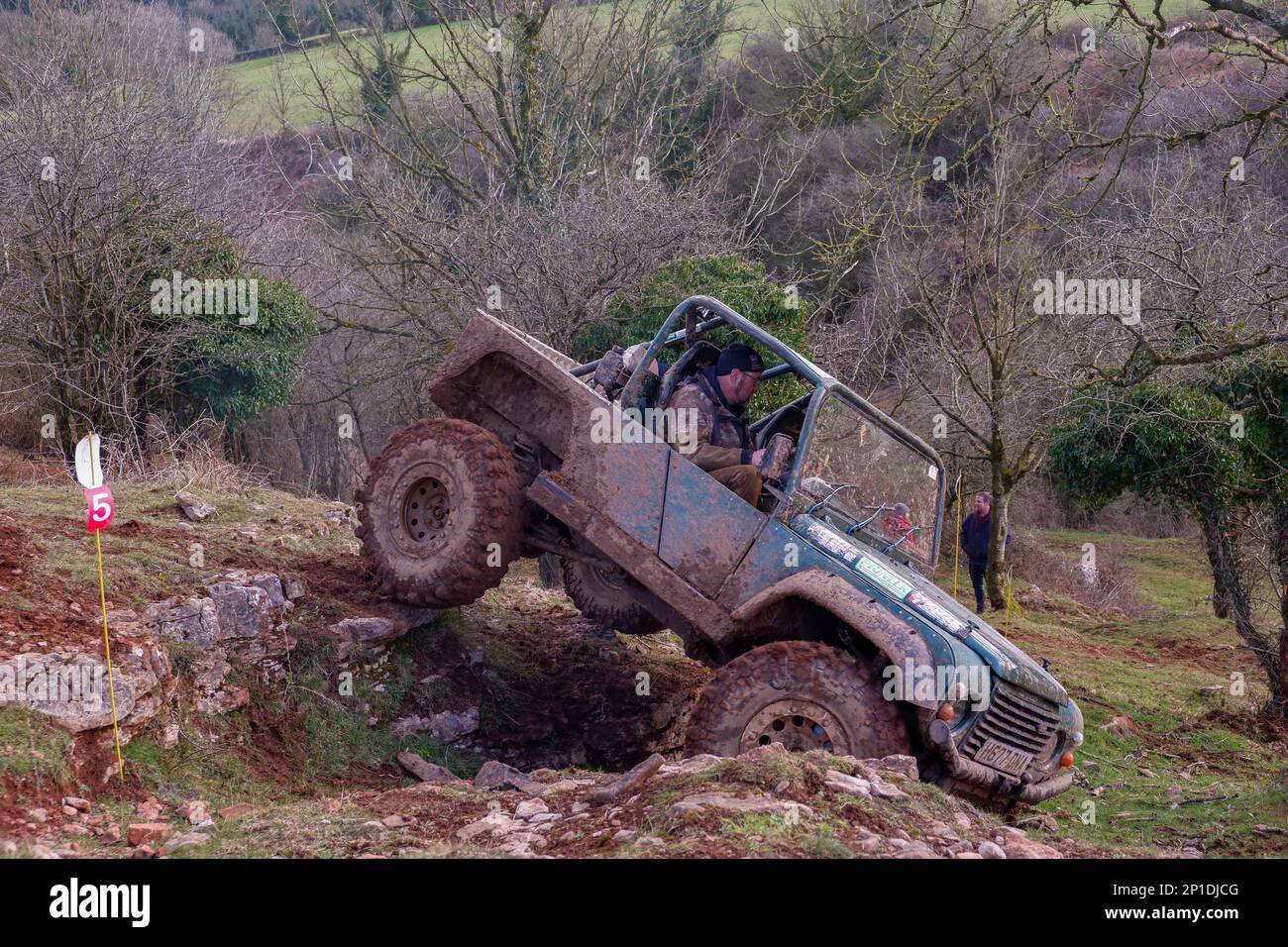 February 2023 - Land Rover Defender 90 taking part in an ADWC off road ...