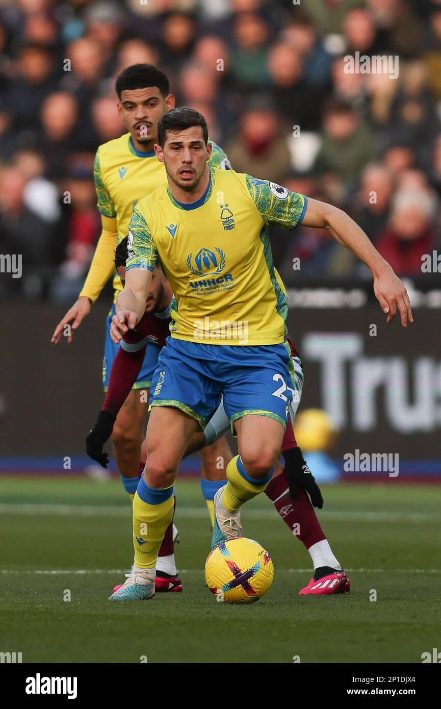 London, UK. 03rd Mar, 2023. Remo Freuler of Nottingham Forest in action ...