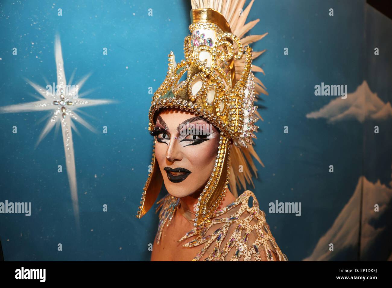 A drag queen during the Drag Queen Gala at Santa Catalina Park, on ...