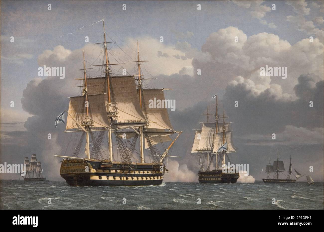 Two Russian Ships of the Line Saluting, 1827 Stock Photo - Alamy