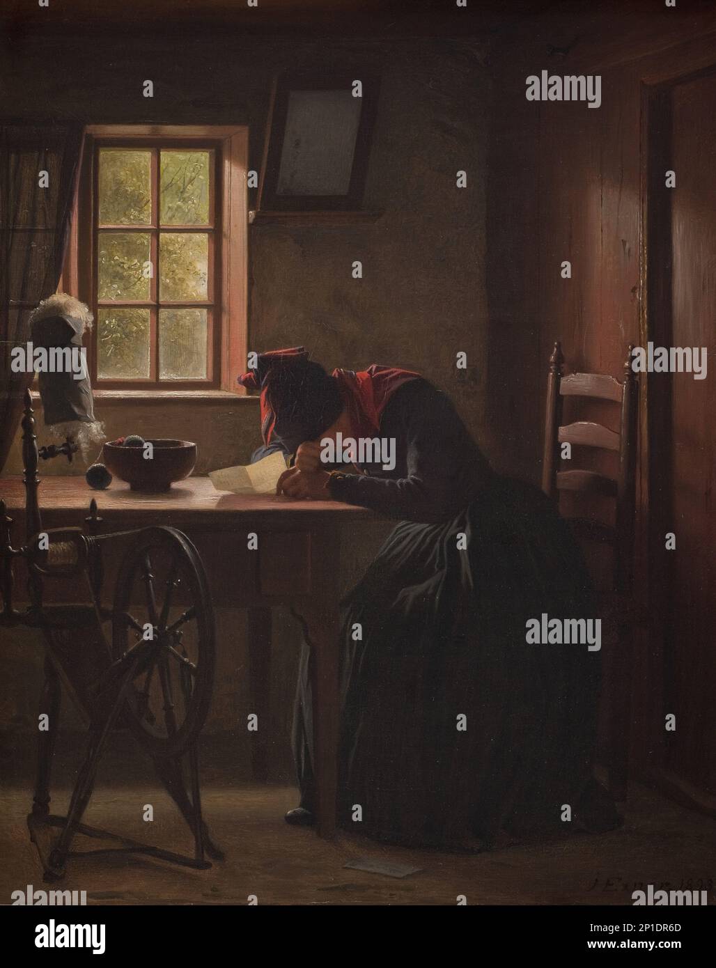 A telegram, 1893. A distraught young woman holds a message bearing bad ...