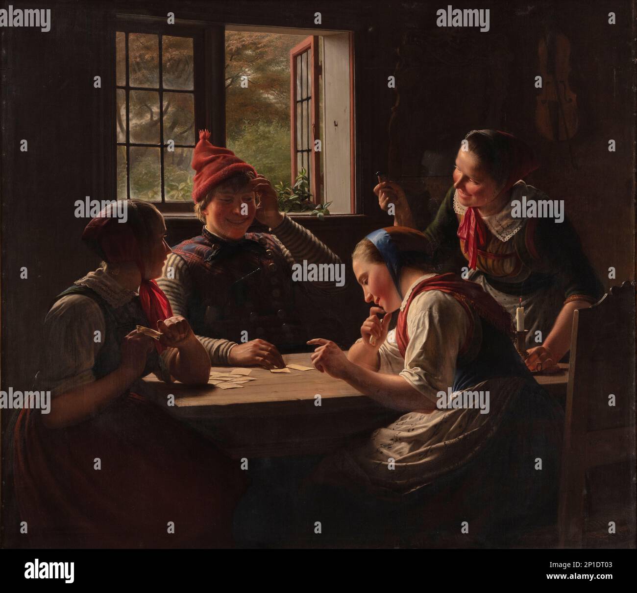 Young card players hi-res stock photography and images - Alamy