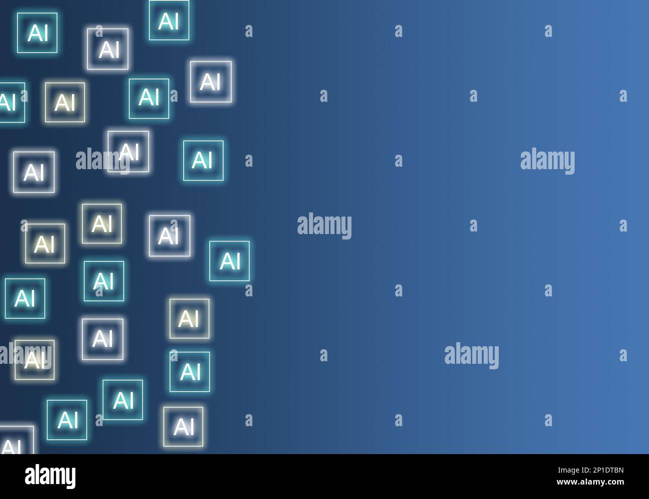 artificial intelligence squares, AI label square, neon light, creative ... artificial intelligence squares, AI label square, neon light, creative ...