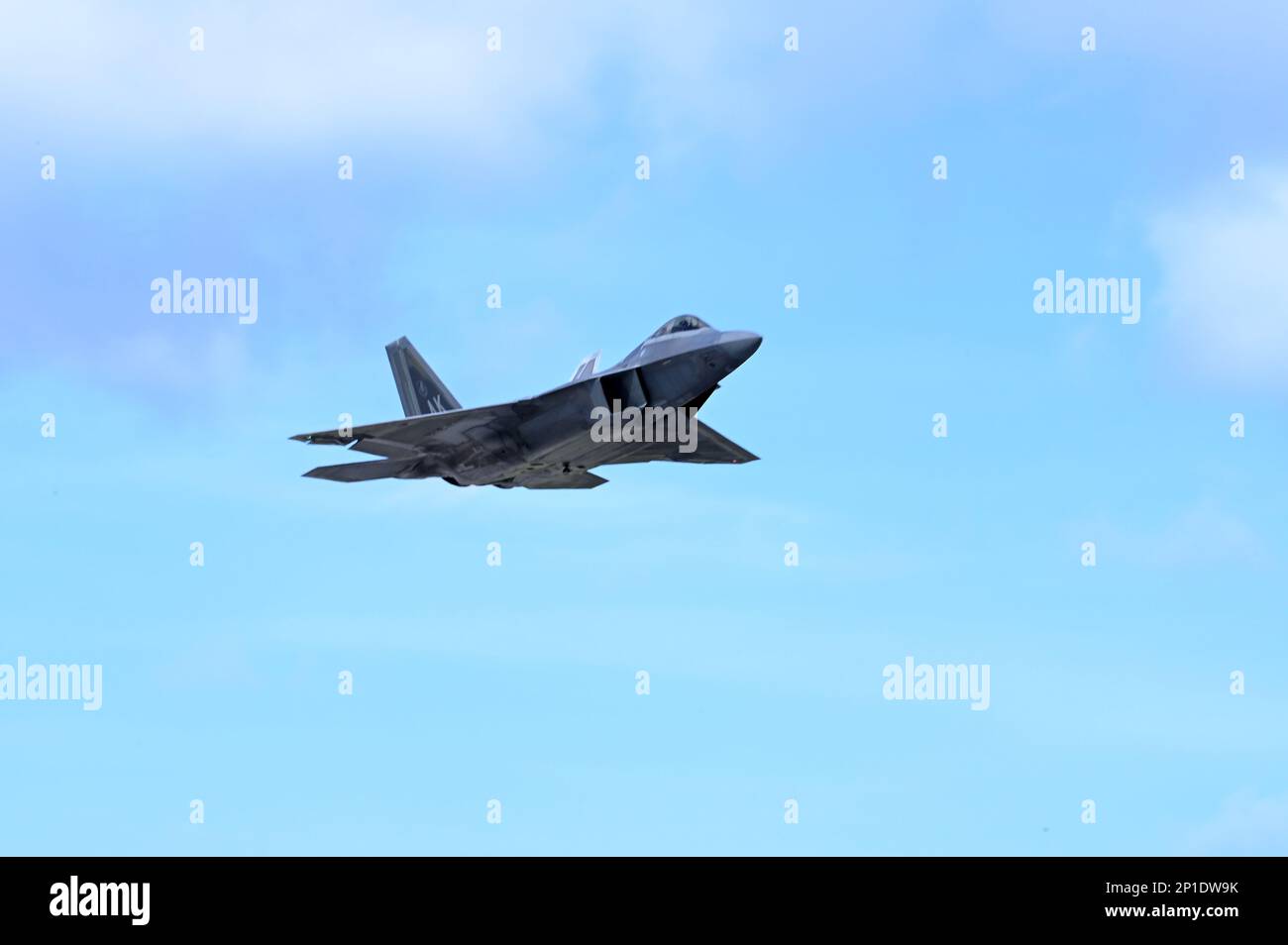 An F-22 Raptor assigned to the 525th Expeditionary Fighter Squadron ...